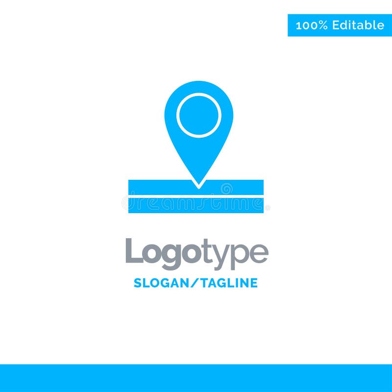 Map, Location, Place Blue Solid Logo Template. Place for Tagline Stock ...