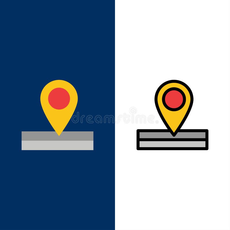 Map, Location, Place Blue Business Logo and Business Card Template ...