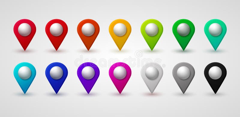 Map Location Pointer 3d Arrow. Color Navigation Icon for Web, Banner, Logo or Badge. Vector ...
