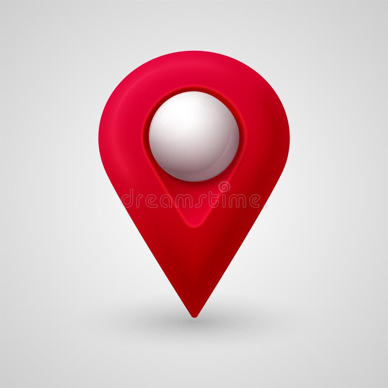 Map Location Pointer 3d Pin with Glowing Glass Bubble. Navigation Icon ...