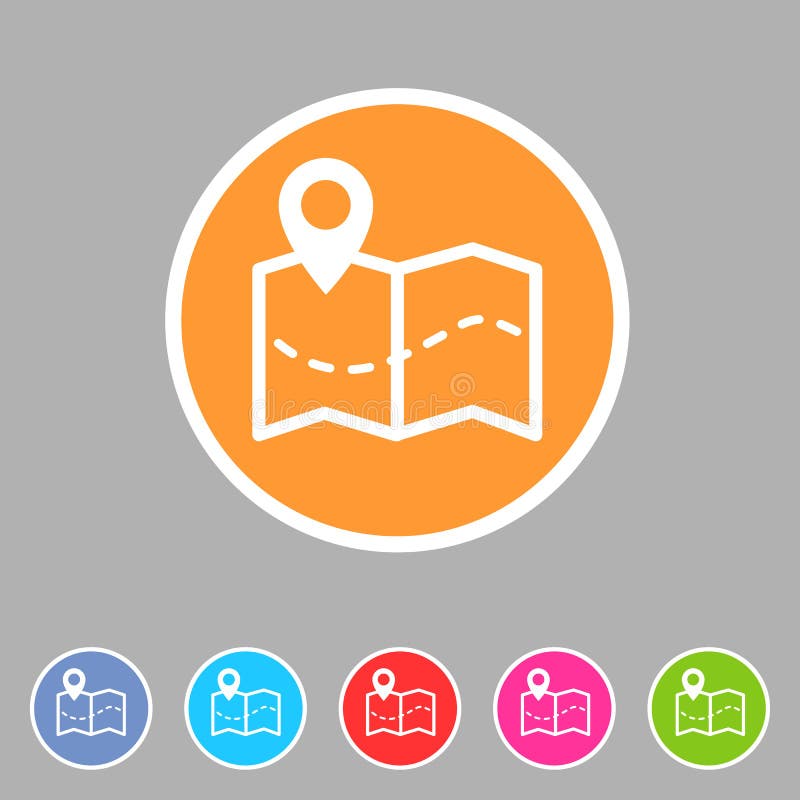 Map Location Pointer Icon Flat Web Sign Symbol Logo Label Stock Vector ...