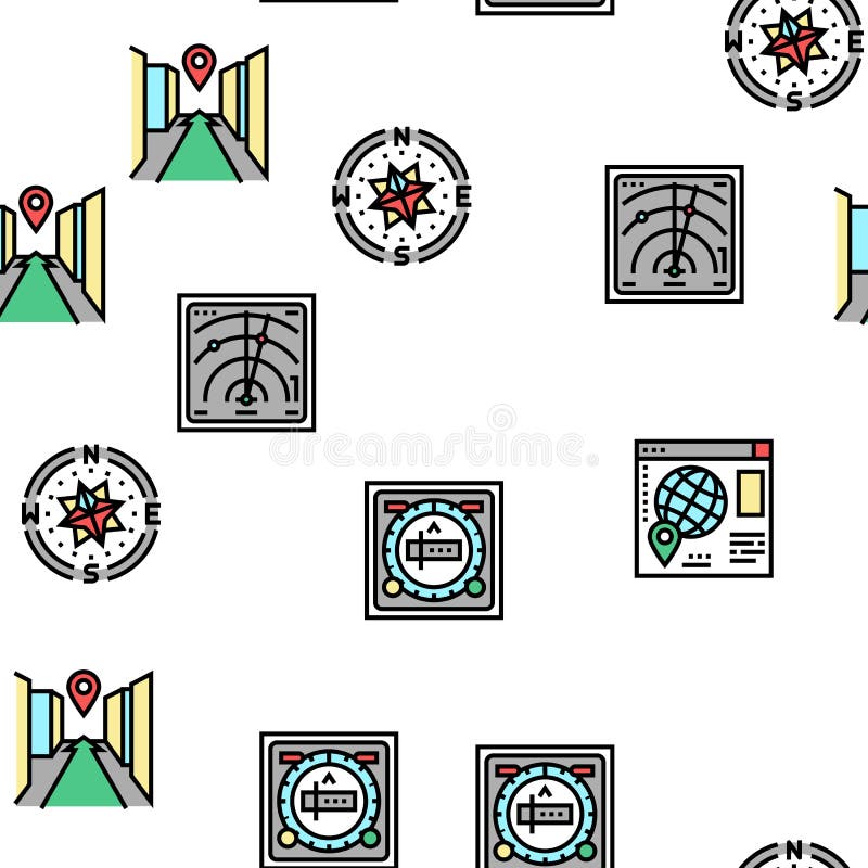 Map Location System Vector Seamless Pattern Stock Vector - Illustration ...