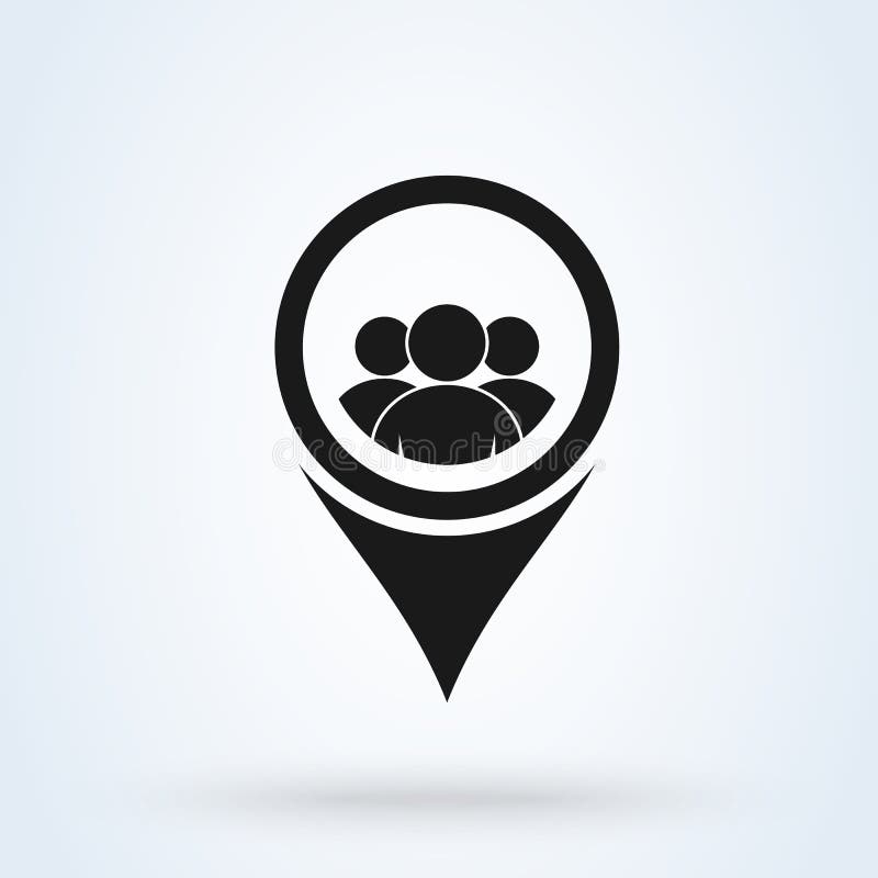 Map Location User and Group. Simple Vector Modern Icon Design ...