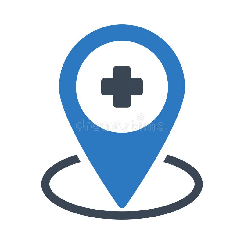 Clinic Location Vector Thin Line Icon Stock Illustration - Illustration ...