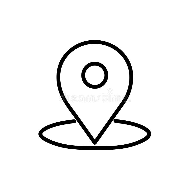 Map or Location Vector Icon, Outline Style, Isolated on White ...