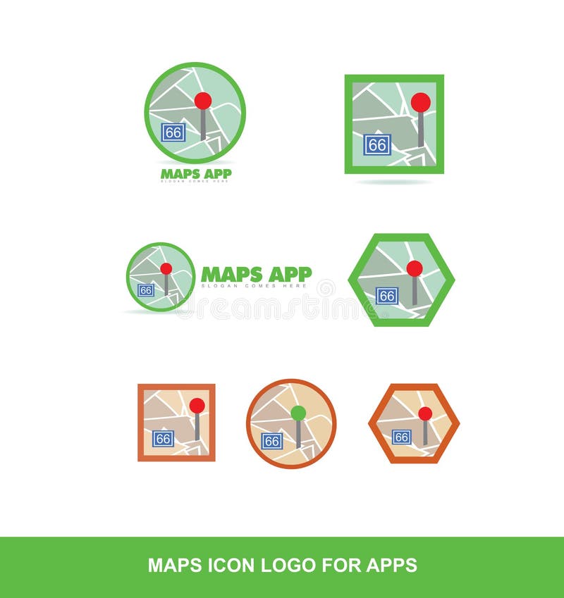 Map Logo Icon for Applications Stock Vector - Illustration of identity ...