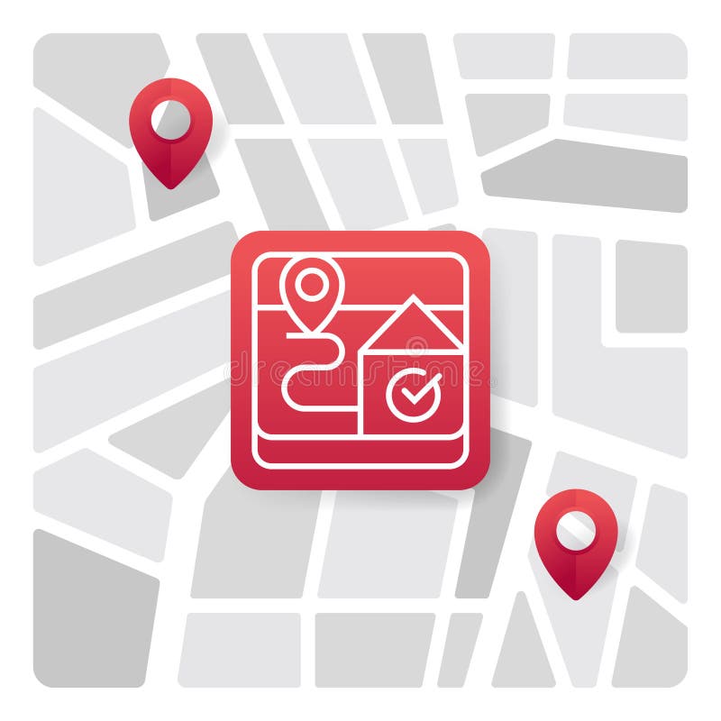 Map Logo Icon with Red Gradient Color Stock Vector - Illustration of ...