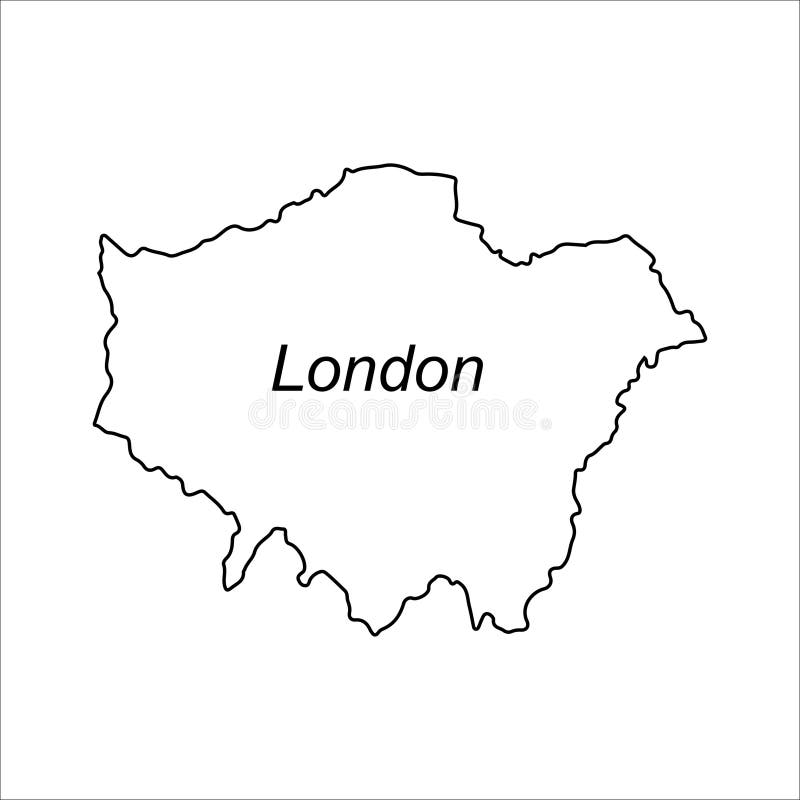 Map of London, England stock vector. Illustration of border - 353202717