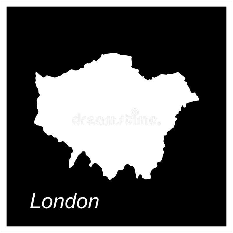Map of London, England stock vector. Illustration of border - 353202718