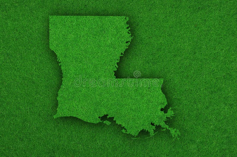 Map of Louisiana on Green Felt Stock Illustration - Illustration of ...