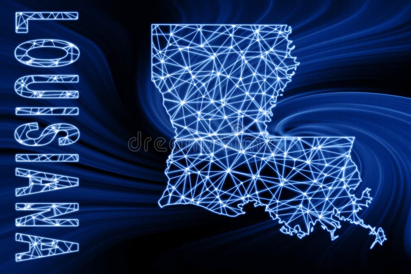 Louisiana line art map stock vector. Illustration of state - 126789987