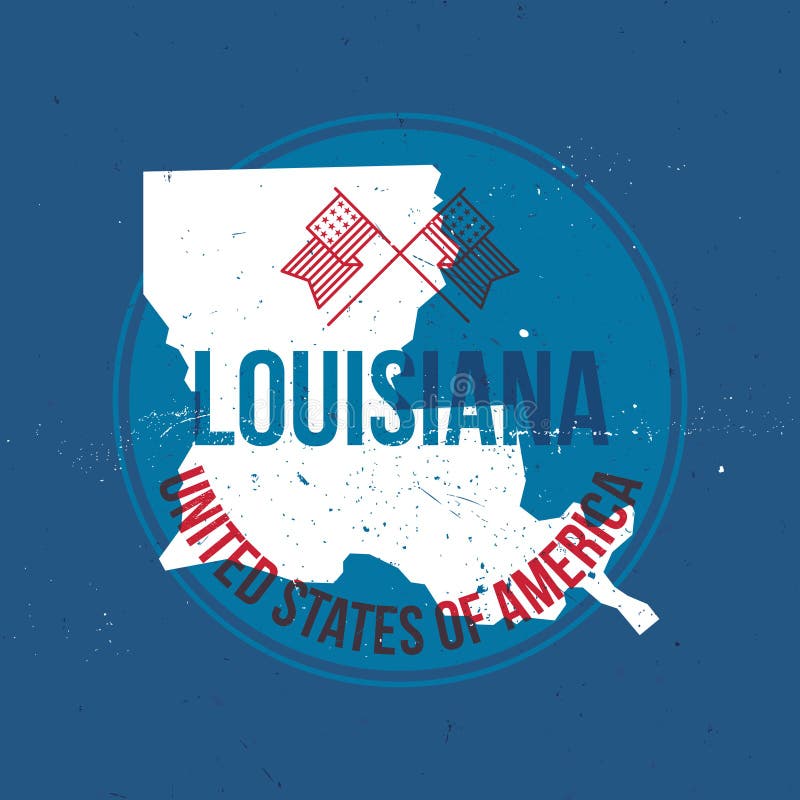 Map of Louisiana State Label. Vector Illustration Decorative Design ...