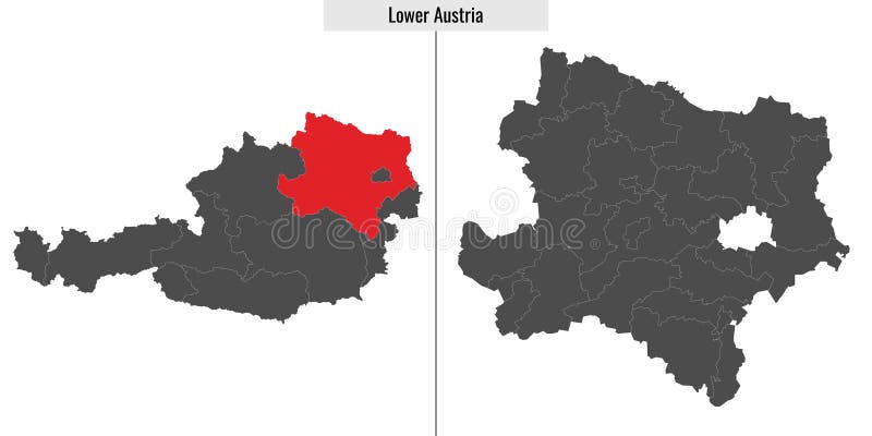 Map of Lower Austria State of Austria Stock Vector - Illustration of ...