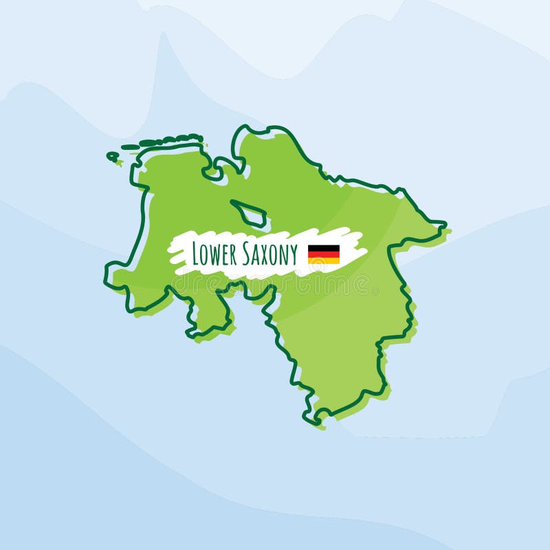 Map of Lower Saxony, Germany. Vector Illustration Decorative Design ...