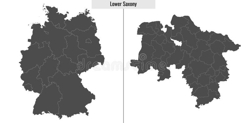 Map of Lower Saxony State of Germany Stock Vector - Illustration of ...