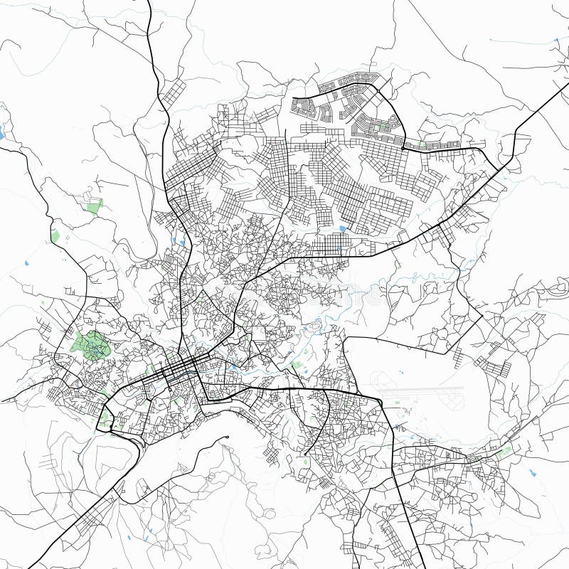Map of Lubango city. stock illustration. Illustration of sketch - 330006104