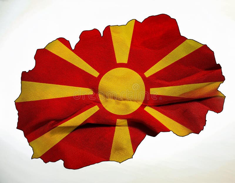 Map of Macedonia with Flag stock illustration. Illustration of ...