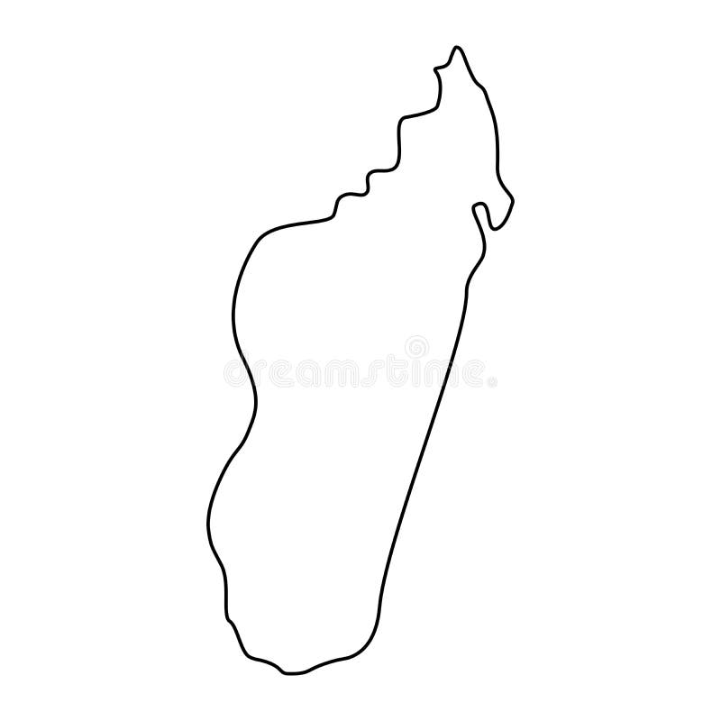 Madagascar map outline stock vector. Illustration of smooth - 106378508