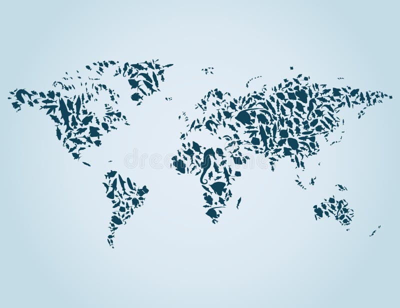 Fish map stock vector. Illustration of ocean, cartoon - 29810759