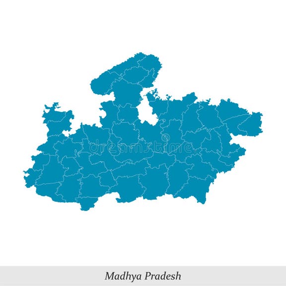 Map of Madhya Pradesh is a State of India with Districts Stock Vector ...