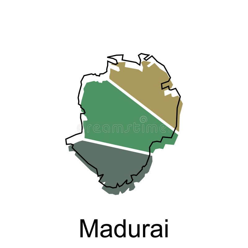 Map of Madurai City Modern Simple Geometric, Illustration Vector Design ...