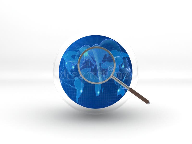 Map through a Magnifying Glass Stock Illustration - Illustration of ...