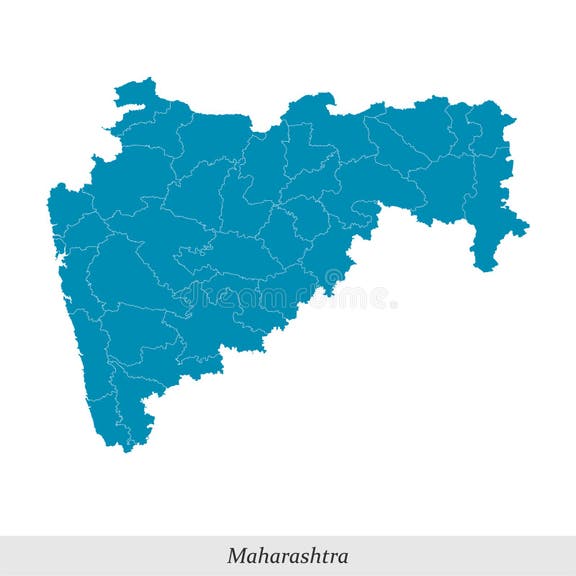 Map of Maharashtra is a State of India with Districts Stock Vector ...