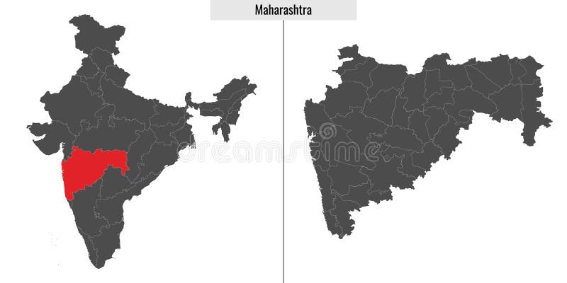 Map of Maharashtra State of India Stock Vector - Illustration of ...