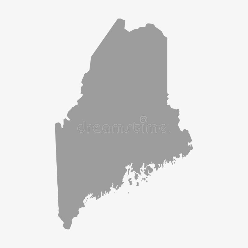 Map of Maine state stock illustration. Illustration of vector - 121350596