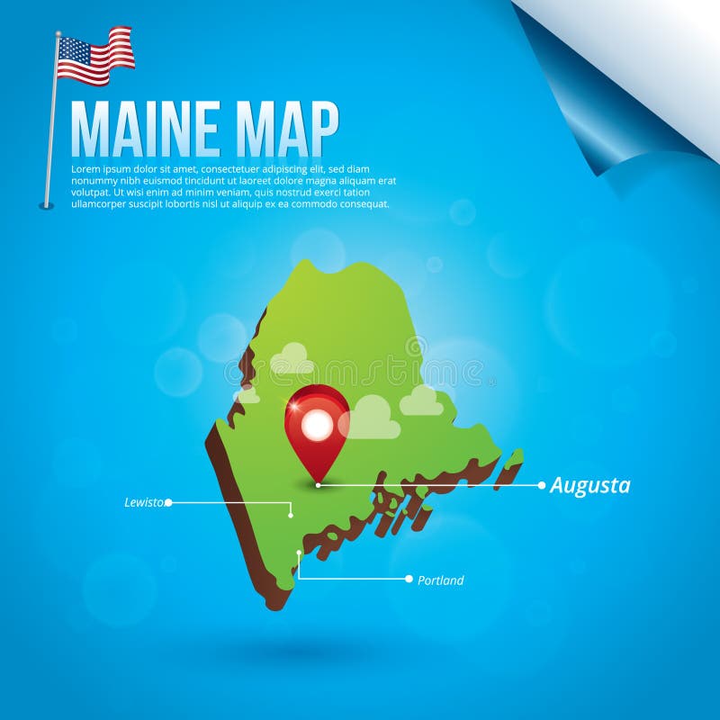 Map of Maine State. Vector Illustration Decorative Design Stock Vector ...