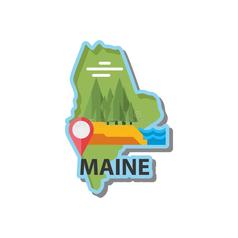 Map of Maine State. Vector Illustration Decorative Design Stock Vector ...