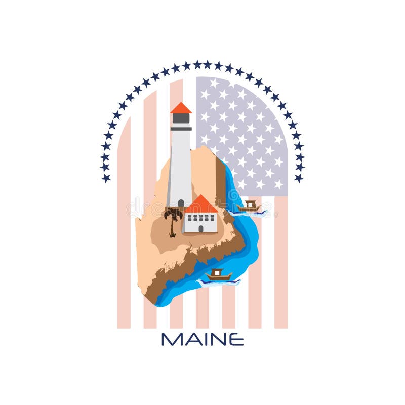 Map of Maine State. Vector Illustration Decorative Design Stock Vector ...