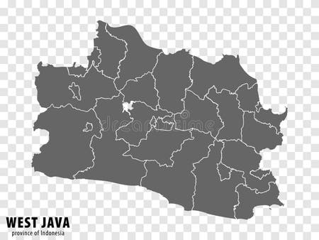 Blank Map West Java Province of Indonesia. High Quality Map West Java ...