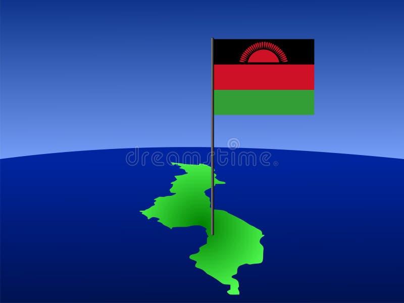 Map Of Malawi With Flag Stock Vector Illustration Of Outline 3068877