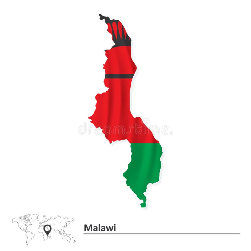 Map Of Malawi With Flag Stock Vector Illustration Of Land 3068877