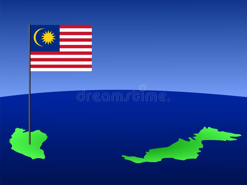 Map of Malaysia with flag stock vector. Illustration of giant - 3034977