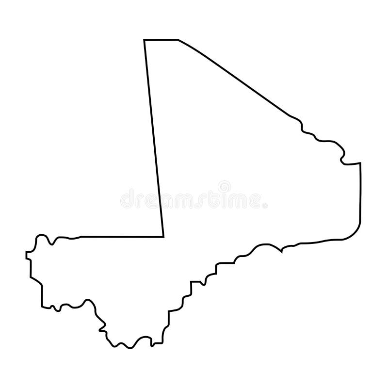 Mali outline map stock illustration. Illustration of geography - 5445541