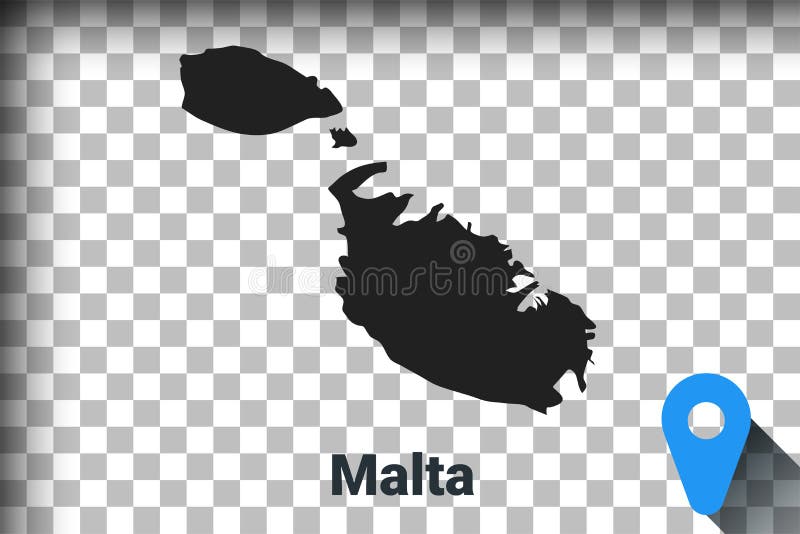 Map of Malta, Black Map on a Transparent Background. Alpha Channel ...