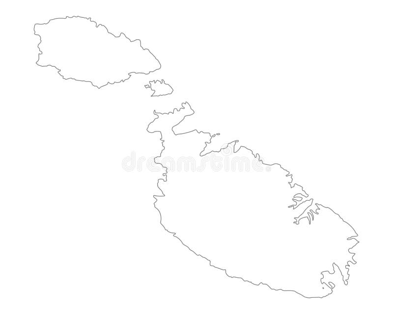 Map of Malta stock vector. Illustration of cartography - 142848627