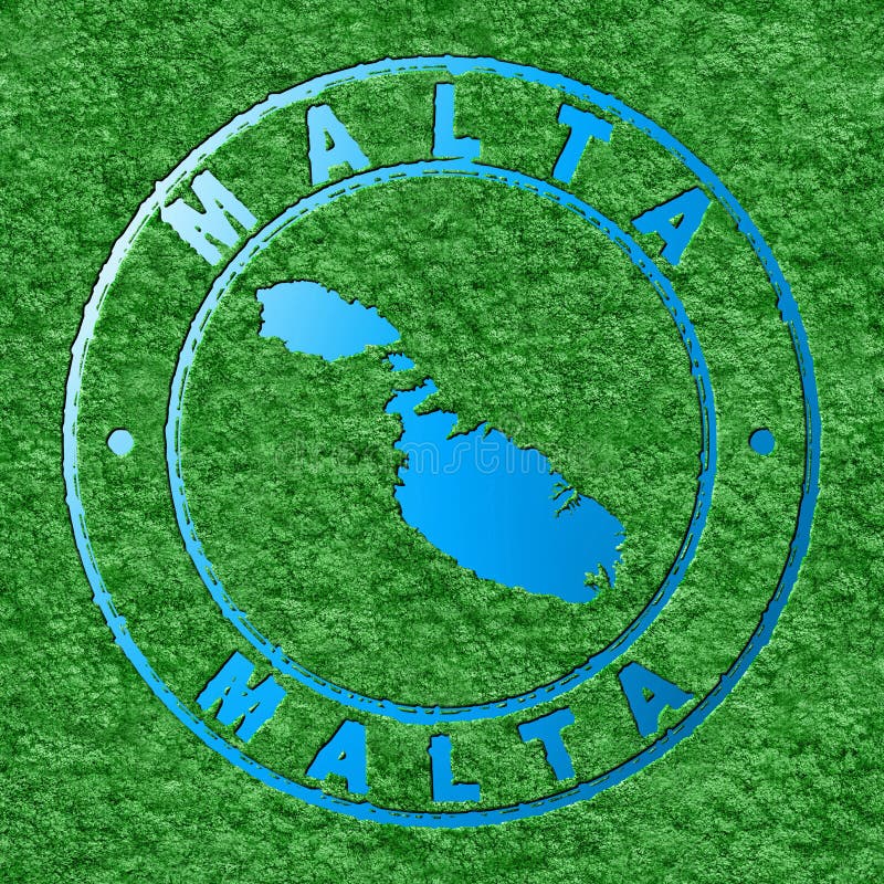 Map of Malta, Forest with Water Map Stock Illustration - Illustration ...