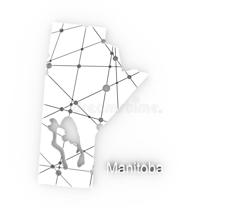 Map of Manitoba. Concept of Travel and Geography of Canada. Stock ...