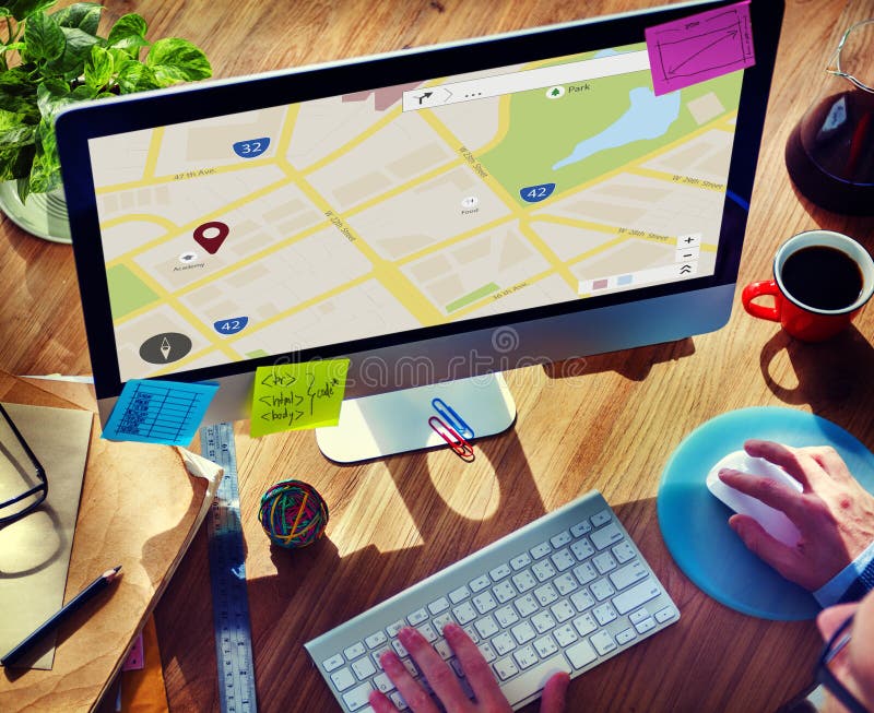 Map Mapping Location Guideline Navigation Concept Stock Photo - Image ...