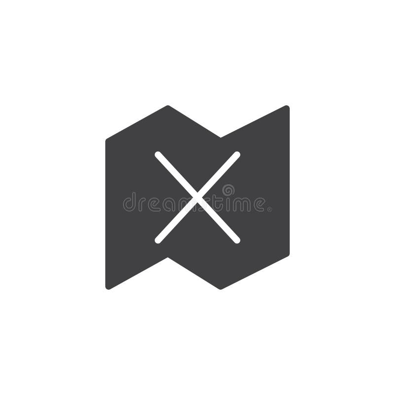 Map with X Mark Icon Vector Stock Vector - Illustration of cross ...
