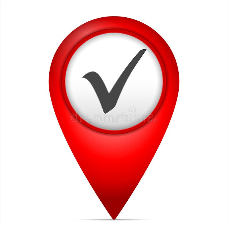 Map Marker with Check Symbol Stock Vector - Illustration of symbol ...