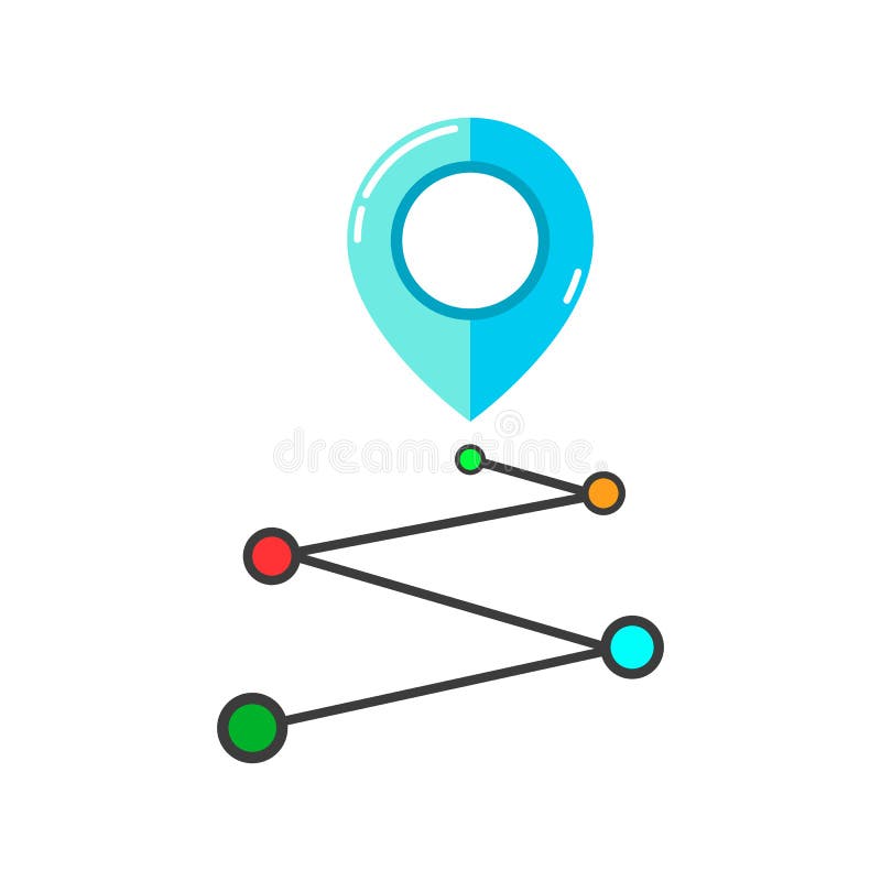 Map Marker on the Dotted Line. Vector Illustration Stock Illustration ...