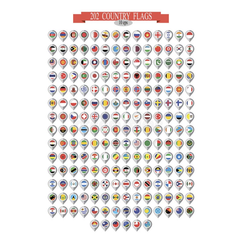 Map Marker with Flags. Vector Illustration 10eps. Stock Vector ...