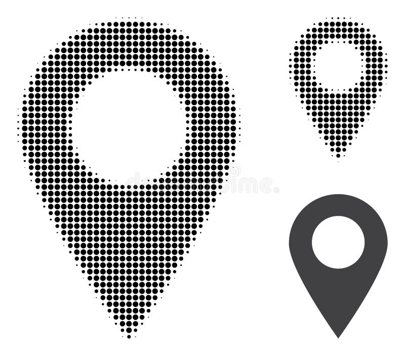 Map Marker Halftone Dot Icon Stock Vector - Illustration of marker ...