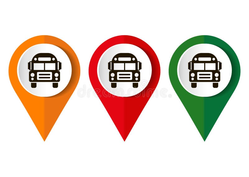 Map Marker with Icon of a Bus, Vector Illustration Stock Vector ...