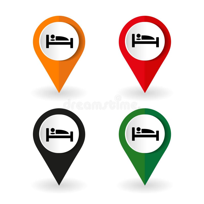 Map Marker with Icon of a Hotel Vector Illustration Stock Vector ...