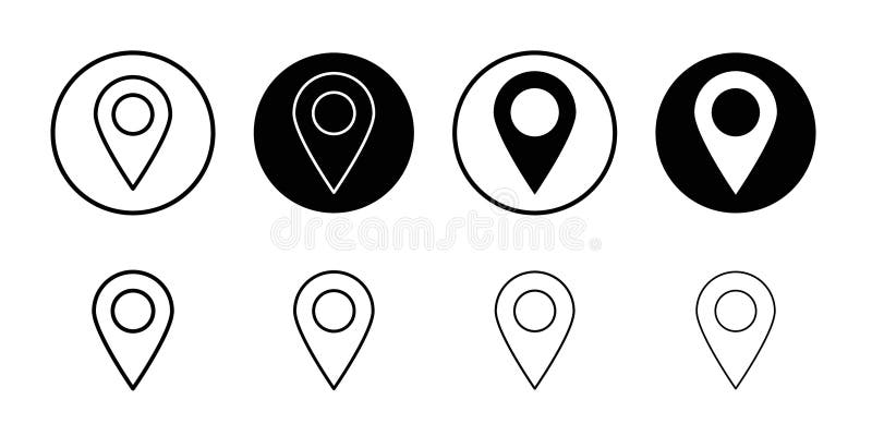 Map Marker Icon & X28;2& X29; Linear Logo Isolated Stock Illustration ...